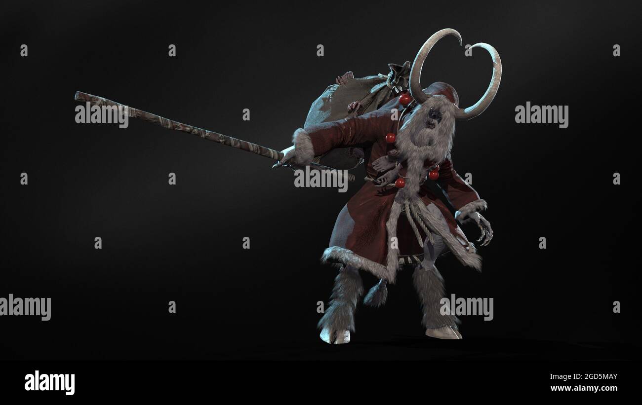 Krampus 3d render for illustration Stock Photo - Alamy