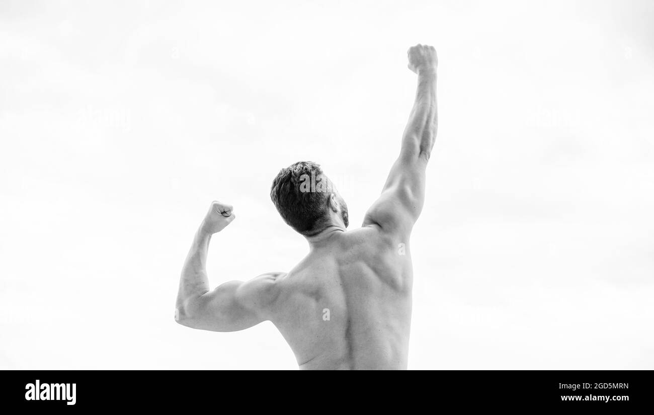 Great shape. Successful athlete. Victory and success. Champion and ...