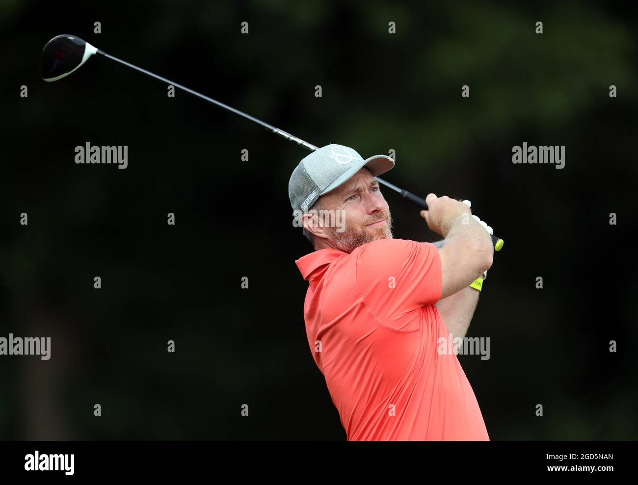 James Jordan tees off on the 18th during a preview day ahead of the ...