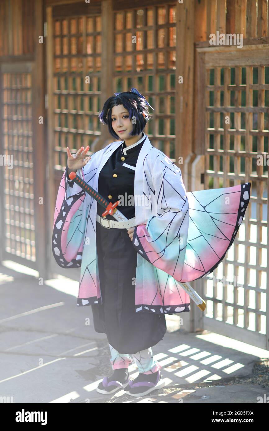 Japan anime cosplay portrait of girl with comic costume with japanese ...