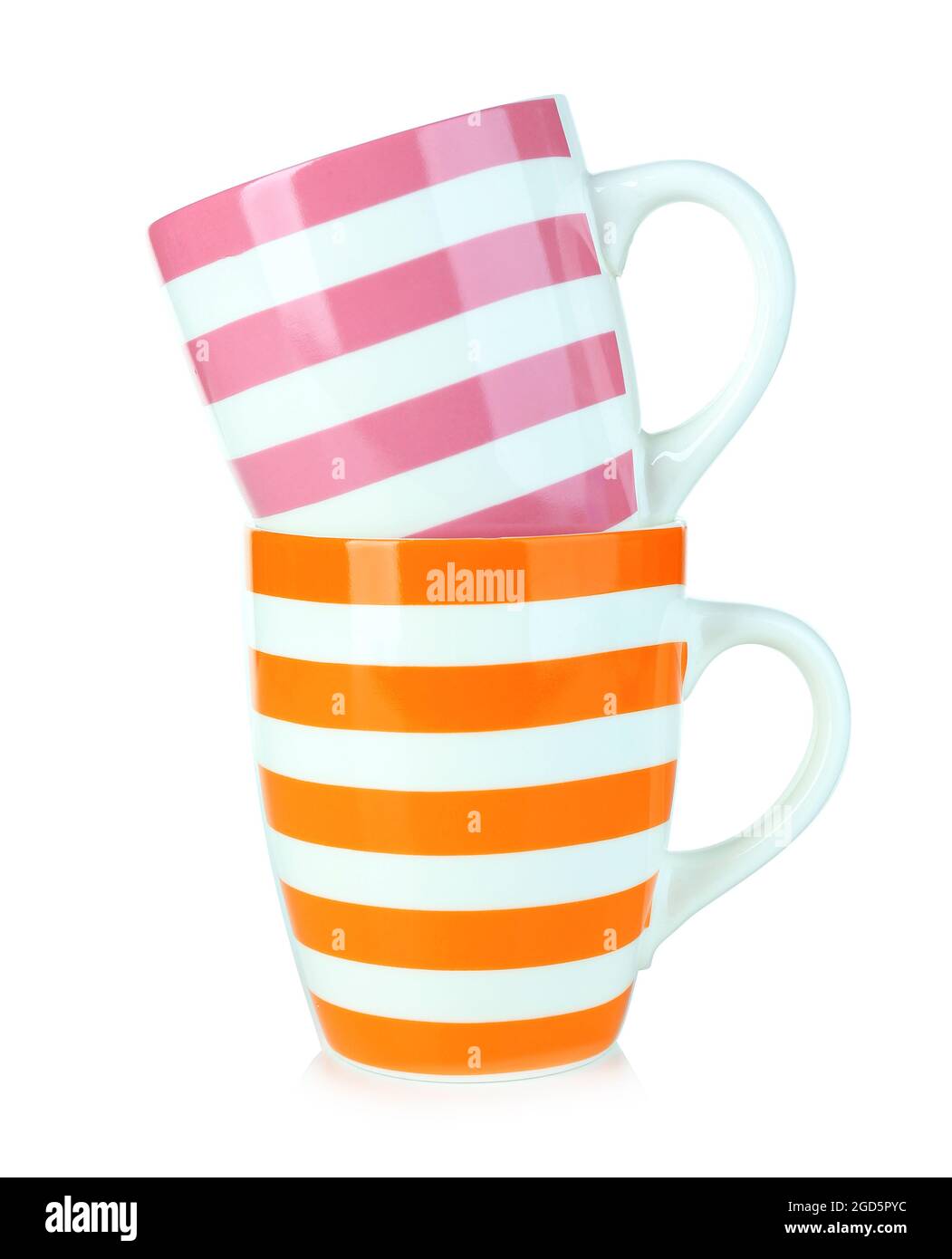 Color empty mugs isolated on white Stock Photo - Alamy