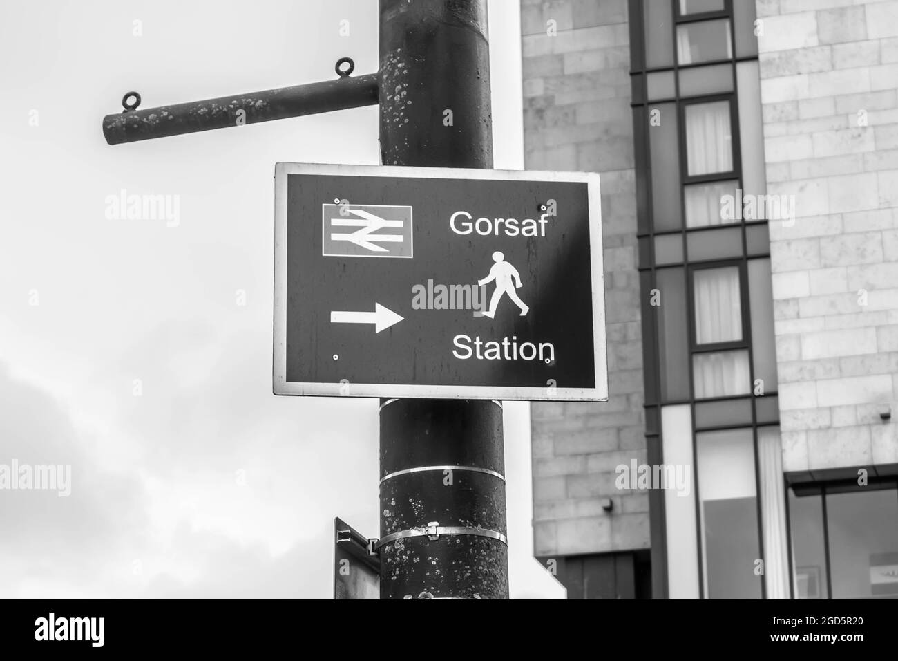 Train station signage Black and White Stock Photos & Images - Alamy