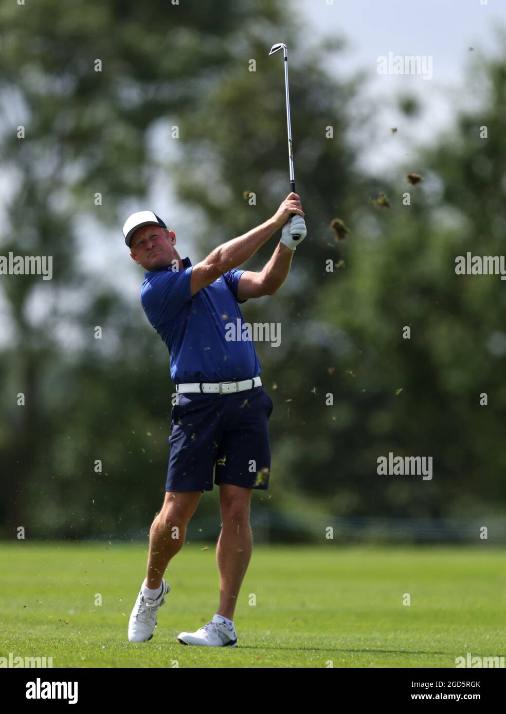 Jamie Donaldson plays from the 16th freeway during a preview day ahead ...