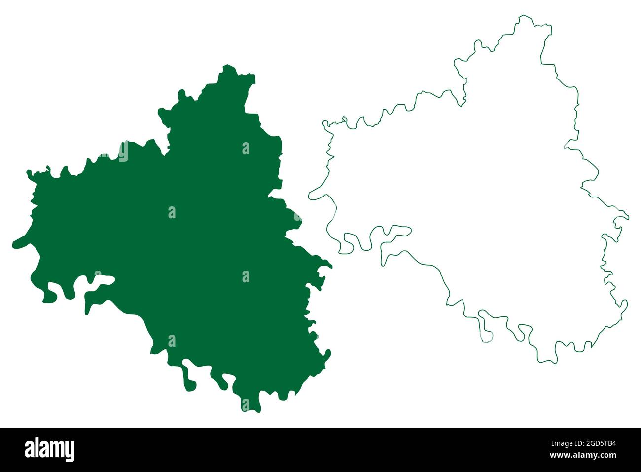 Firozabad district (Uttar Pradesh State, Republic of India) map vector ...