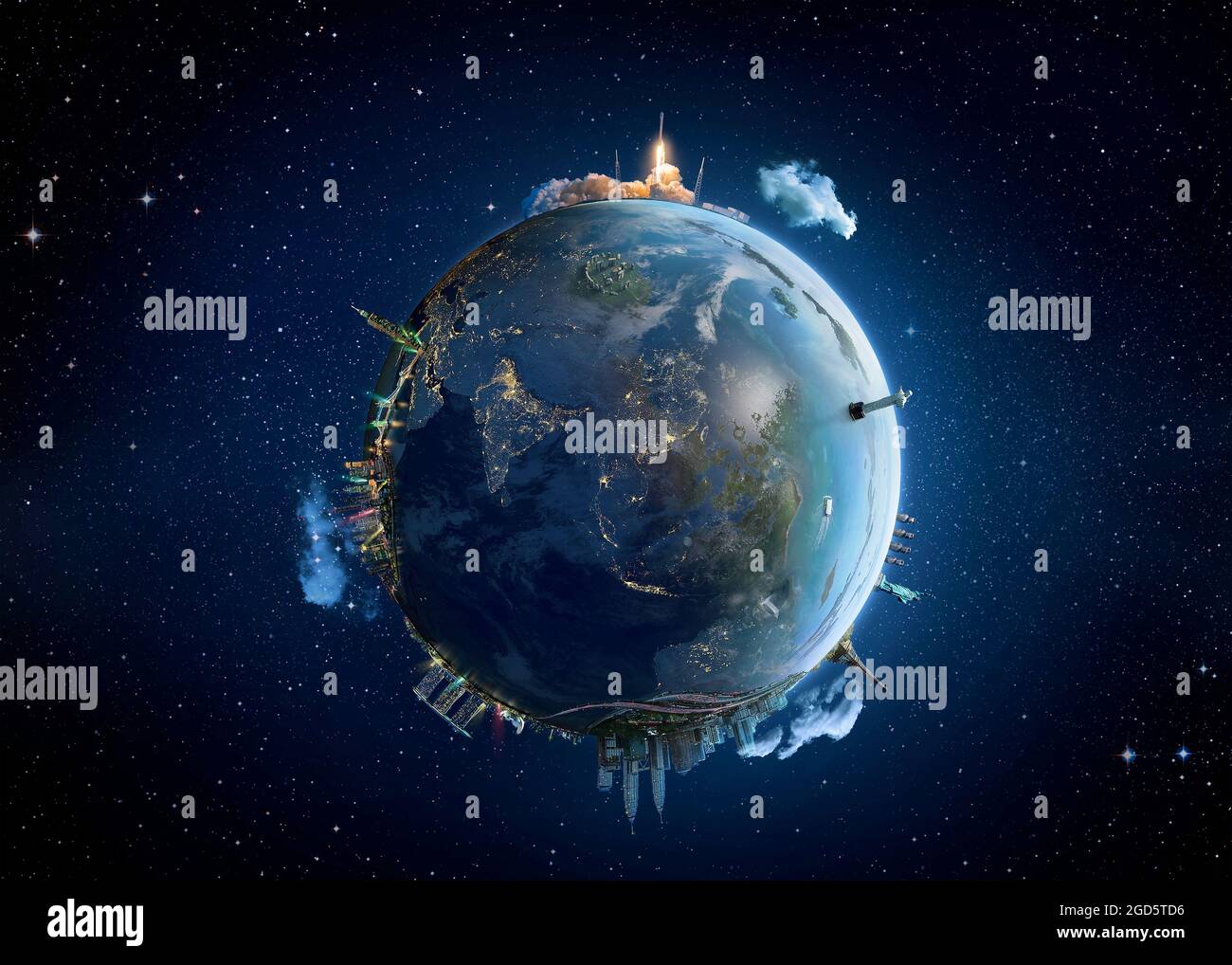 travel our earth planet the world monument concept extremely detailed ...