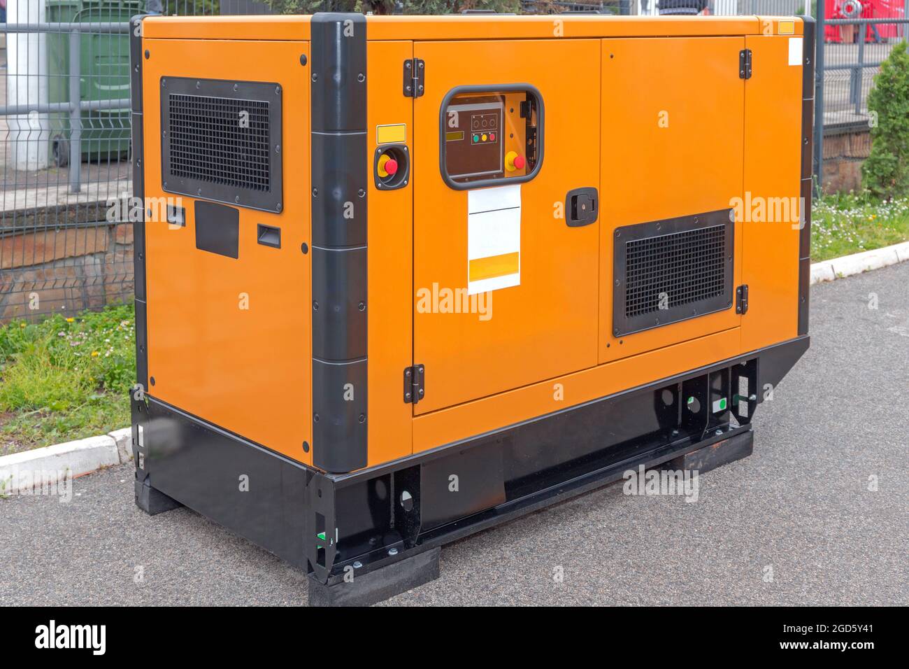 Big Diesel Fuel Electric Power Generator Outside Stock Photo - Alamy