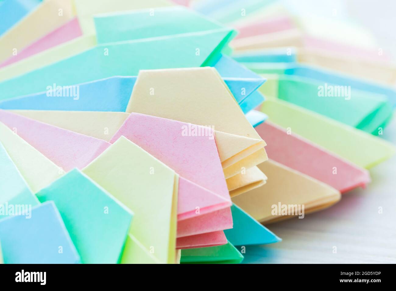 Origami background, abstract parametric spiral structure of colorful ...