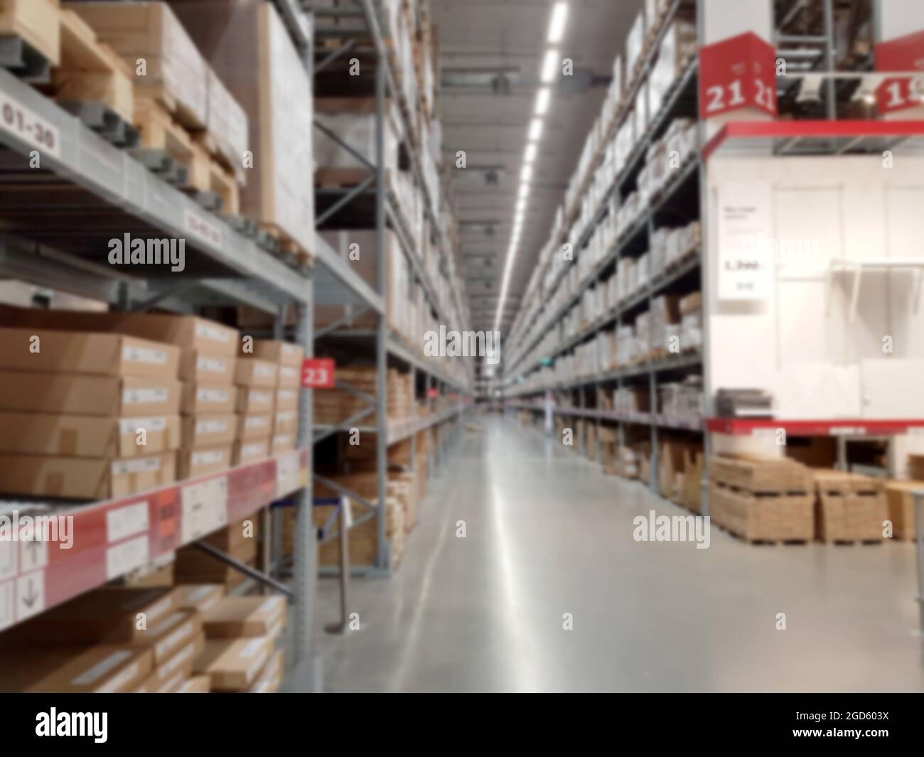 Distribution Center and Warehouse. Blur Stock Photo - Alamy