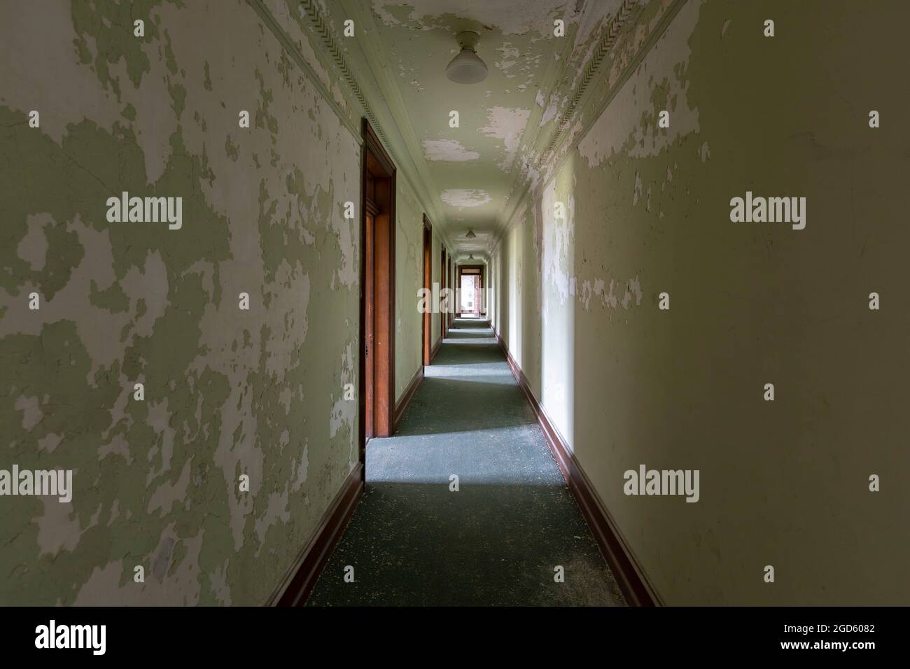 A hallway in the North Wing. PHILADELPHIA, USA: In one image, an empty ...