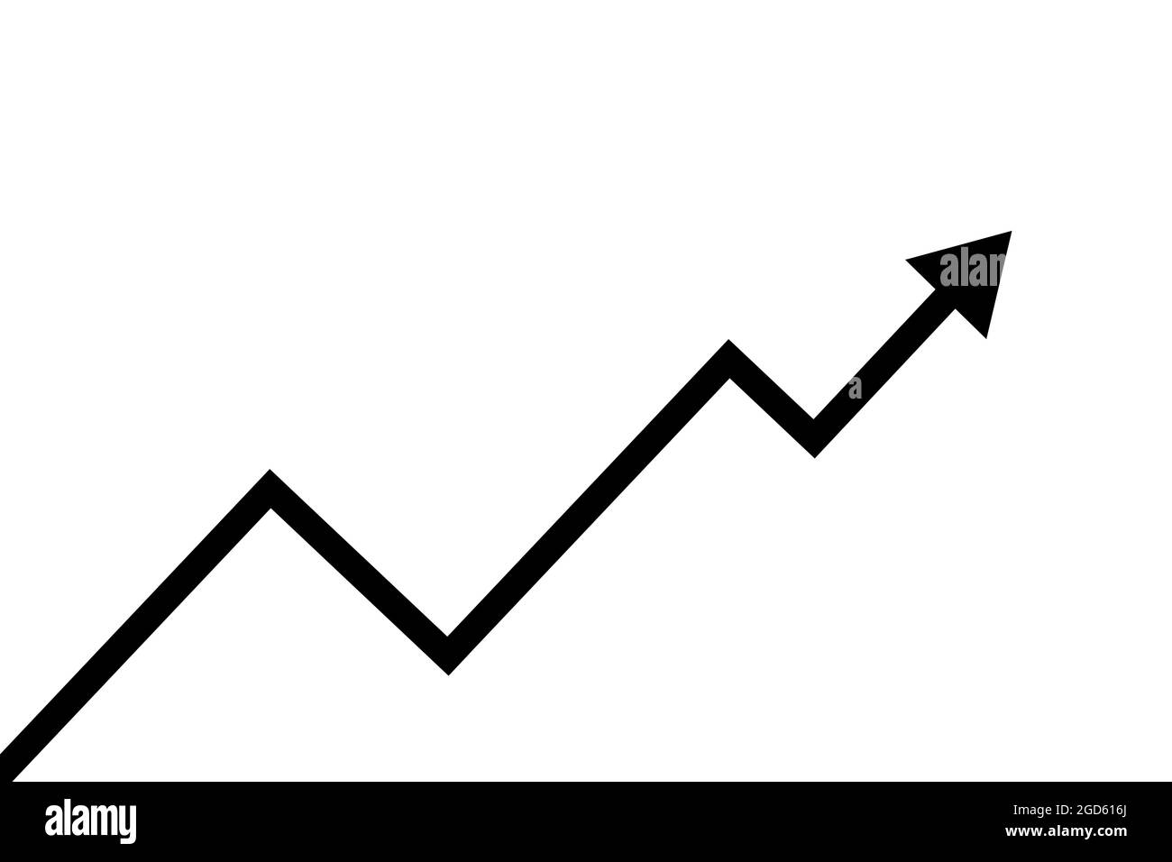 Graph with black arrow on white backdrop for a concept of Increasing ...