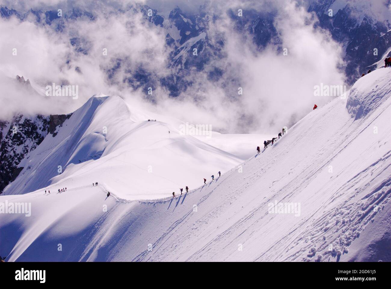 Mount Blanc covered in snow, Chamonix in France Stock Photo - Alamy