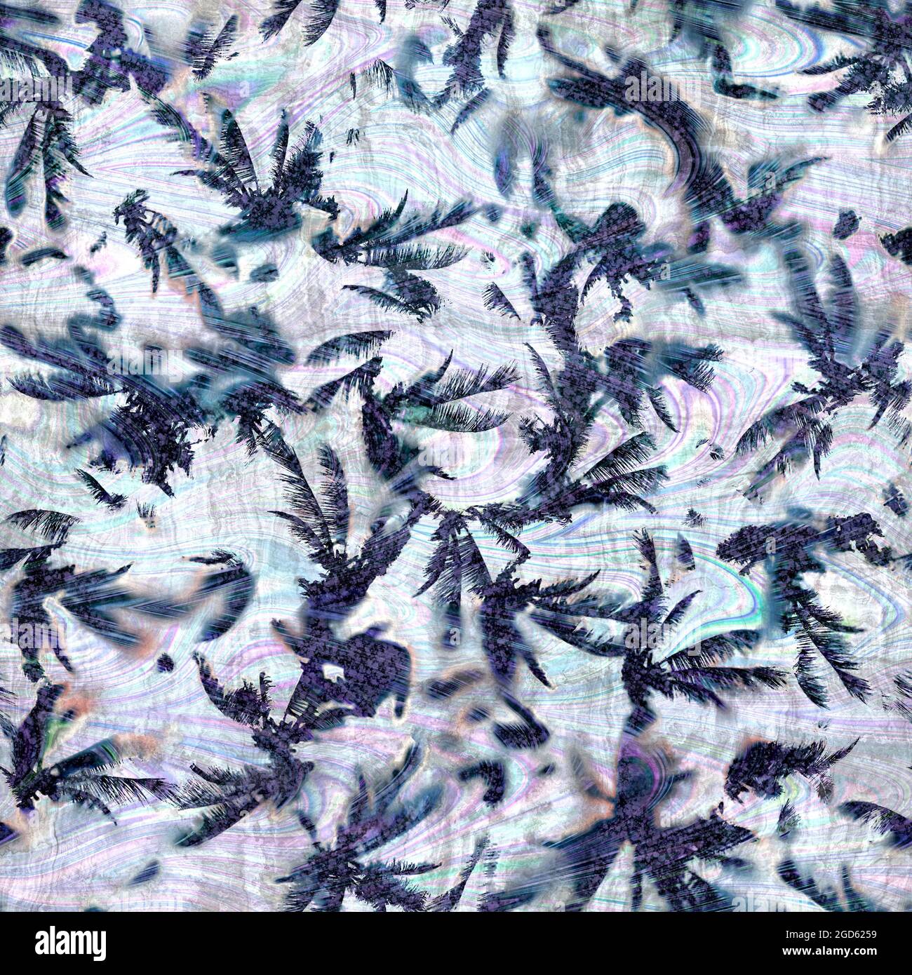 Seamless highly textured intricate and ornate pattern in navy blue ...