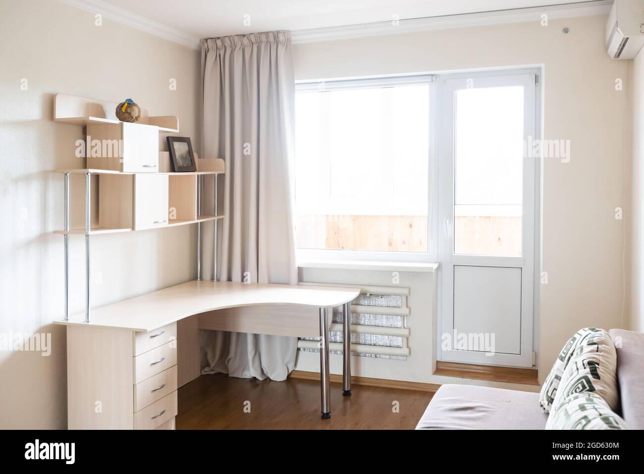 writing desk in a small apartment Stock Photo - Alamy