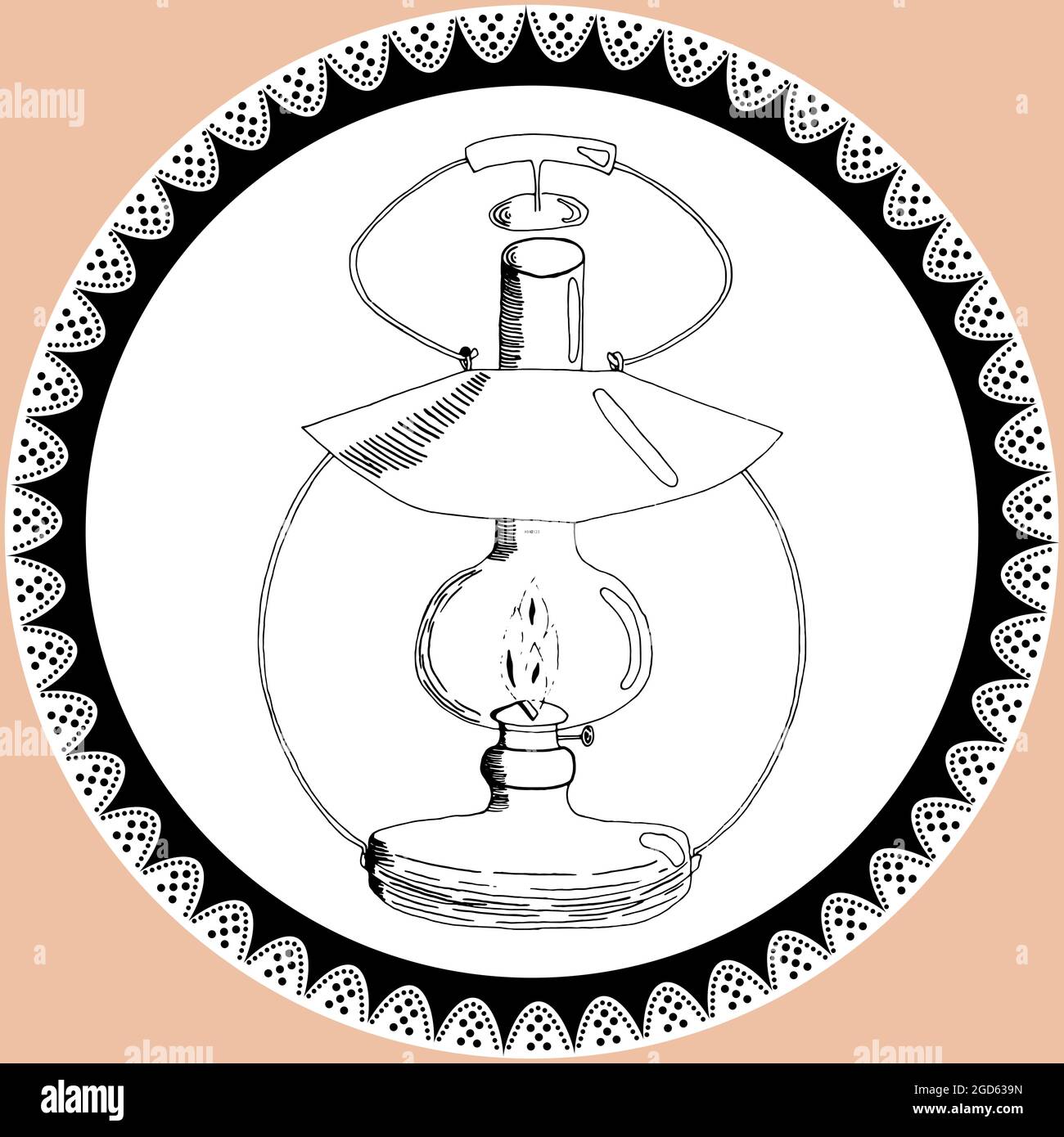Kerosene lamp burning flame Stock Vector Images - Alamy