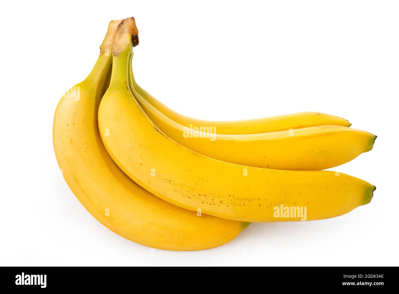 Banana, side angle banana on a white background Stock Photo - Alamy