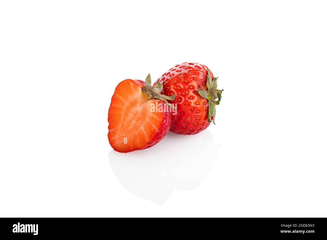 Strawberry. Sliced strawberrys on a white background Stock Photo - Alamy