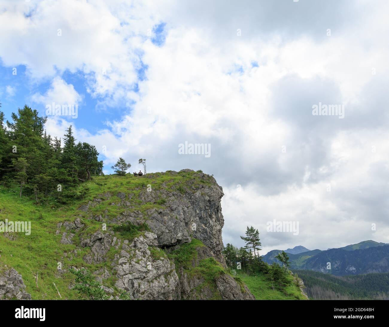 Mountain landscape in summer. View from Nosal in Bieszczady National ...