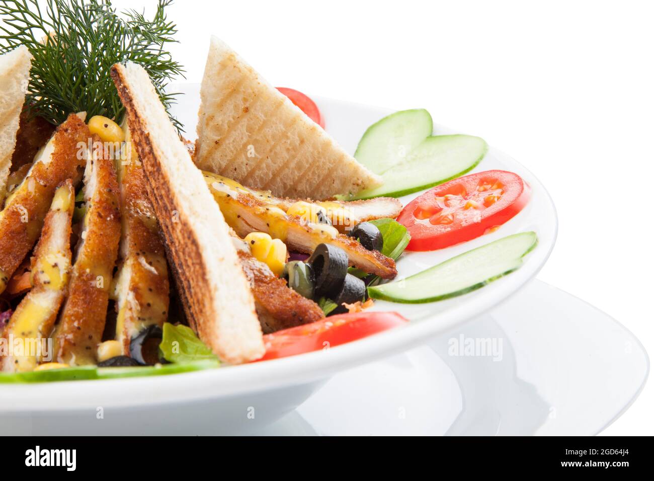 chicken salad, crispy chicken salad, chicken salad and toast Stock ...