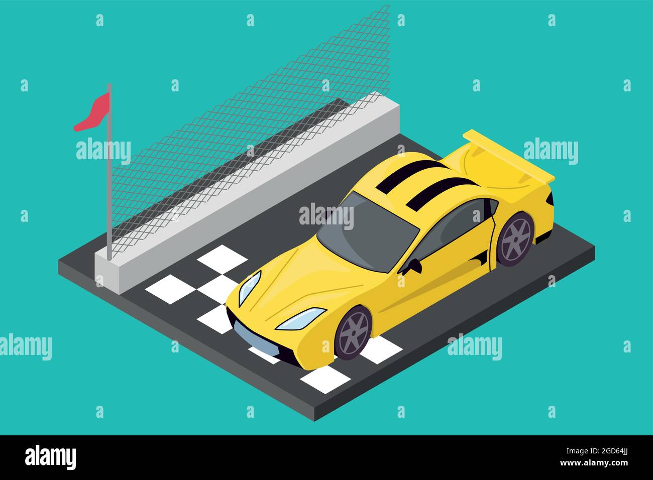 Isolated 3d yellow racing car icon Stock Vector Image & Art - Alamy