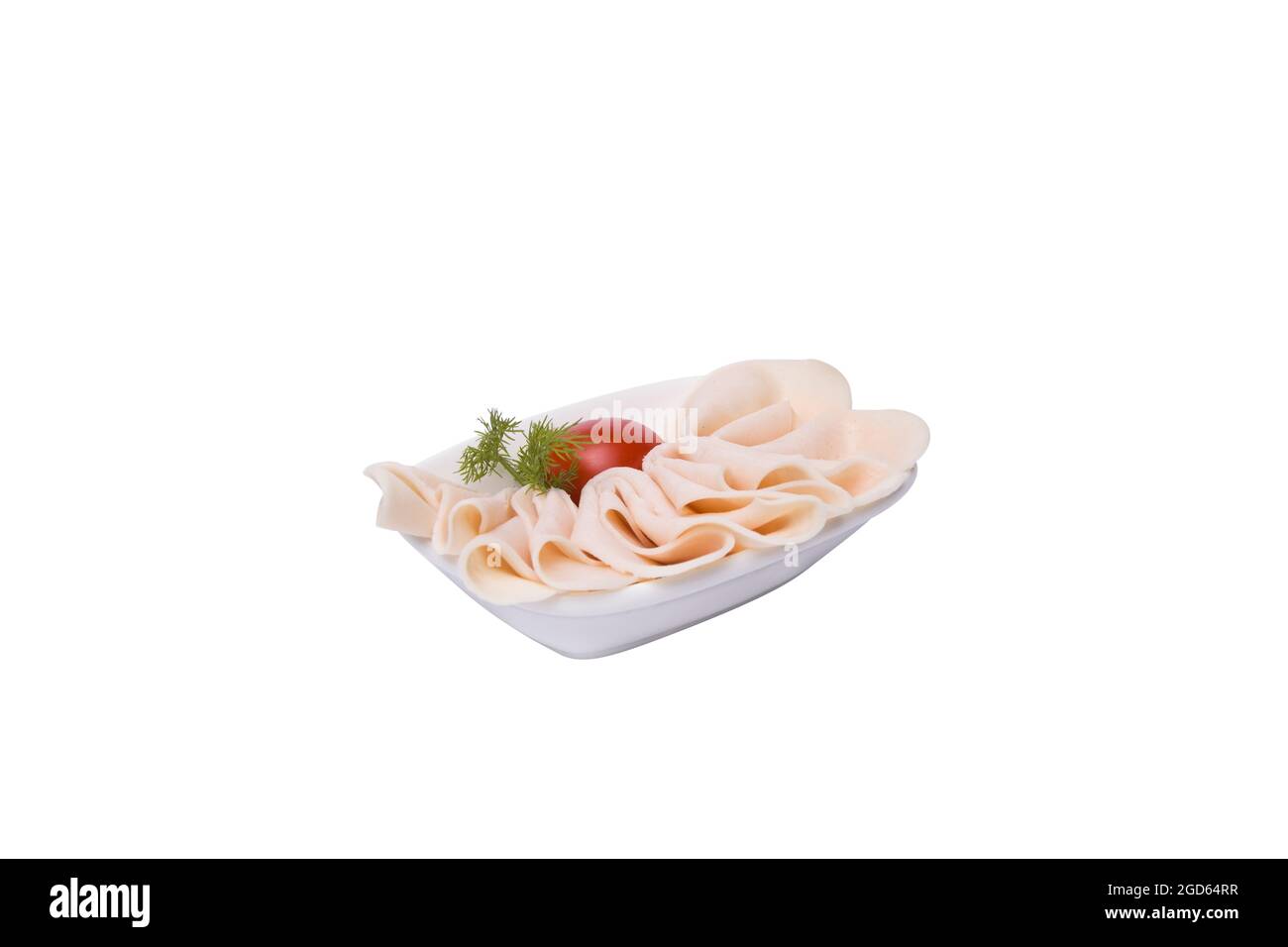 Chicken ham, chicken Jambon, white ham, chicken ham in white bowl on ...