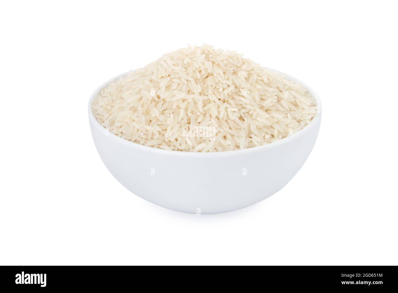 Basmati rice, basmati rice in white bowl, on white background Stock ...