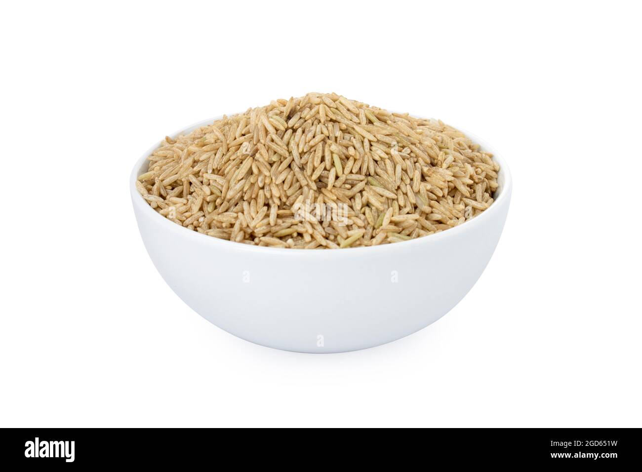 Brown basmati rice, brown basmati rice in white bowl, on white ...