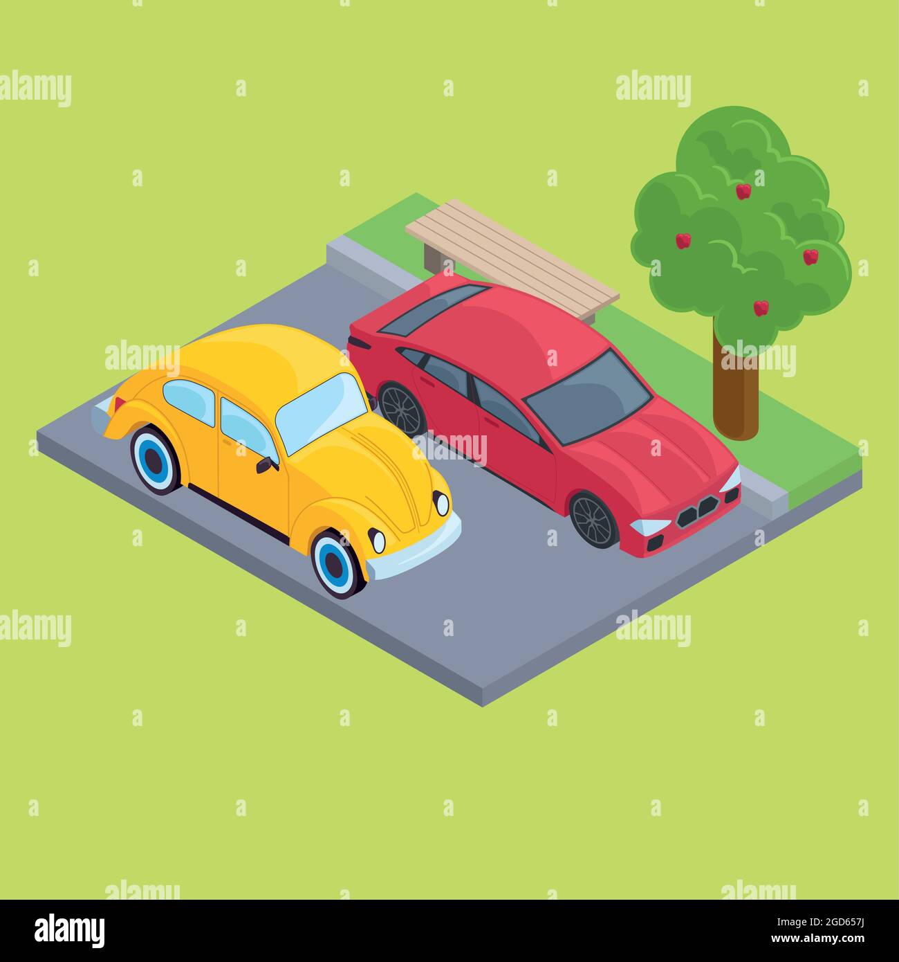 Pair of cars Stock Vector Images - Alamy