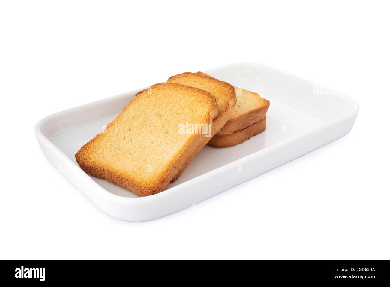 crispy biscottes. Triple crispy biscottes, square cracker on white ...
