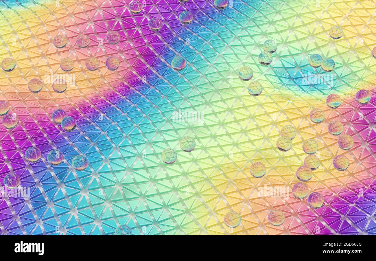 Geometric figures and meshes, 3d rendering. Computer digital drawing ...