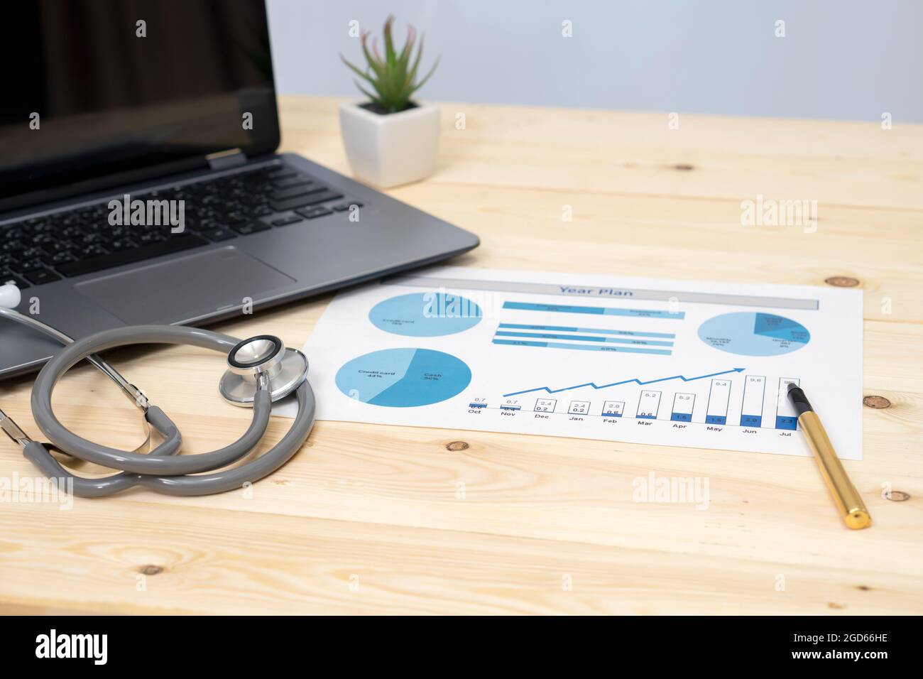 Stethoscope with financial statement Stock Photo - Alamy