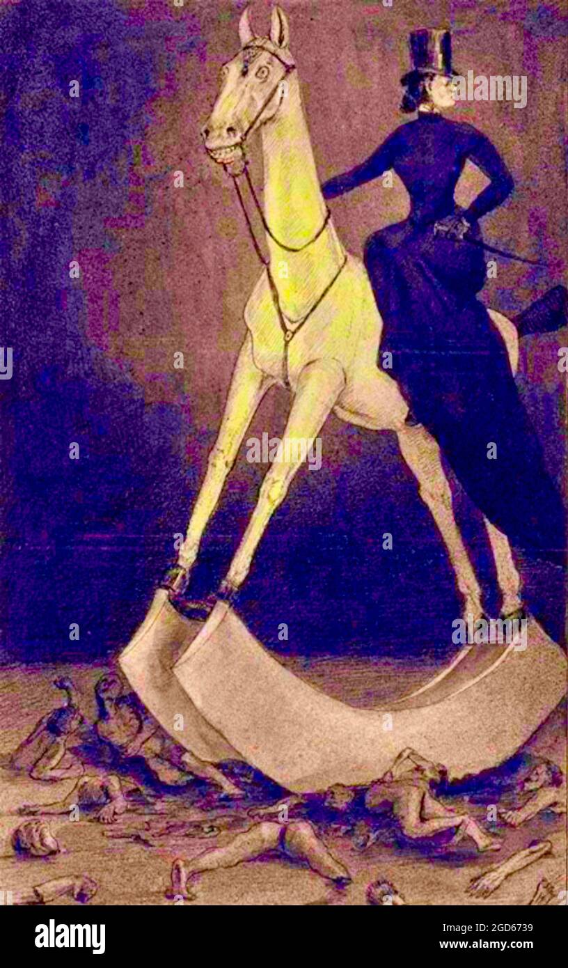 Alfred Kubin - The Lady on the Horse - Lady clad in black rides a ...