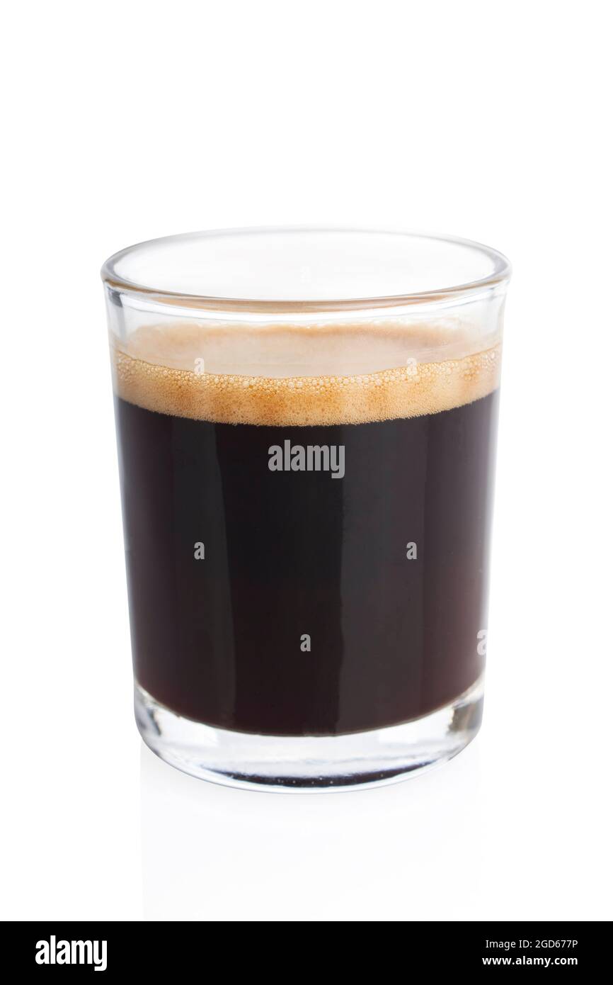 Espresso, coffee shot, espresso shot, on white background Stock Photo ...