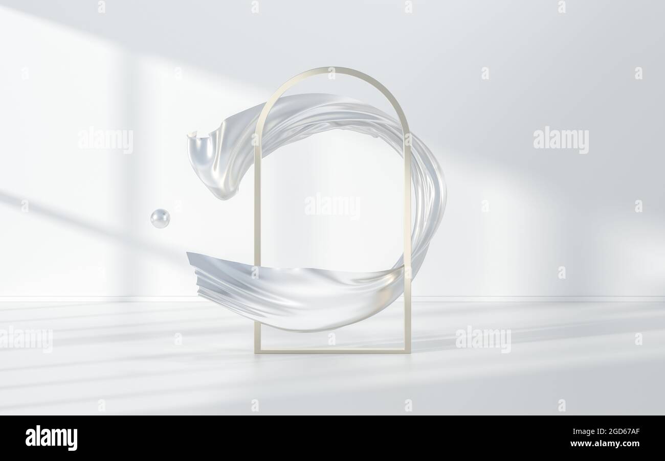 Flowing clothes with white background, 3d rendering. Computer digital ...