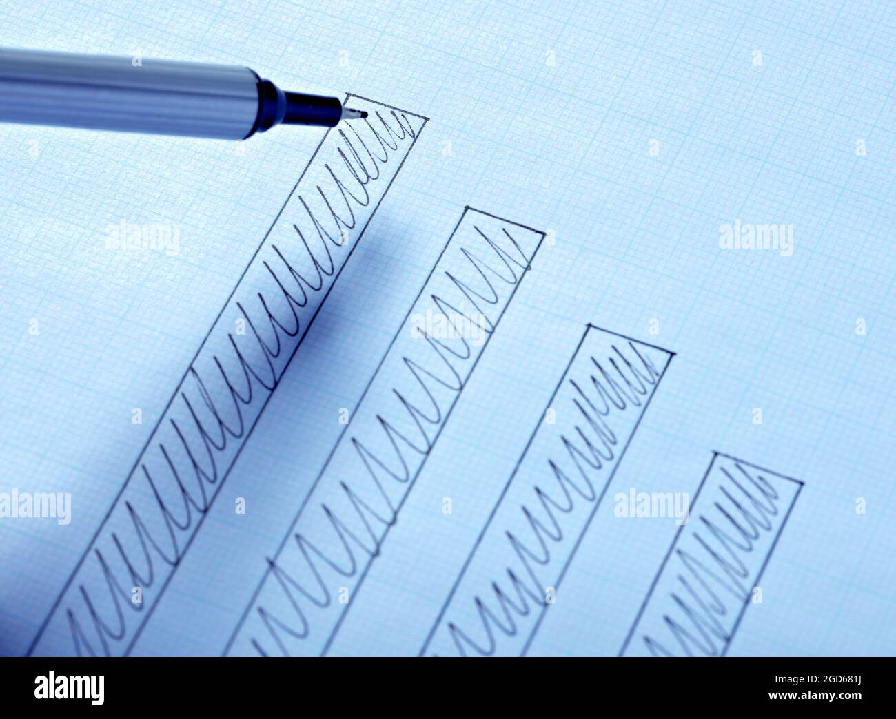 business finance pencil graph chart office Stock Photo - Alamy