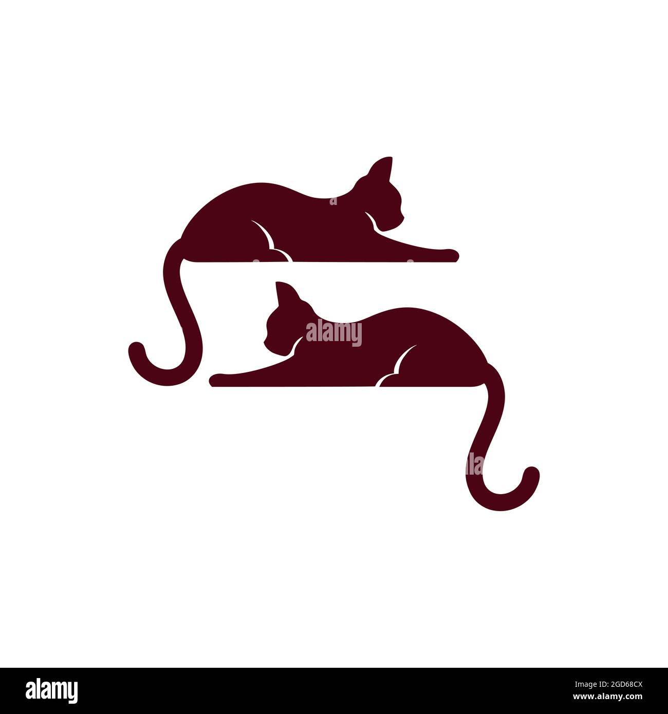 abstract cat pets logo icon flat vector concept graphic design Stock ...