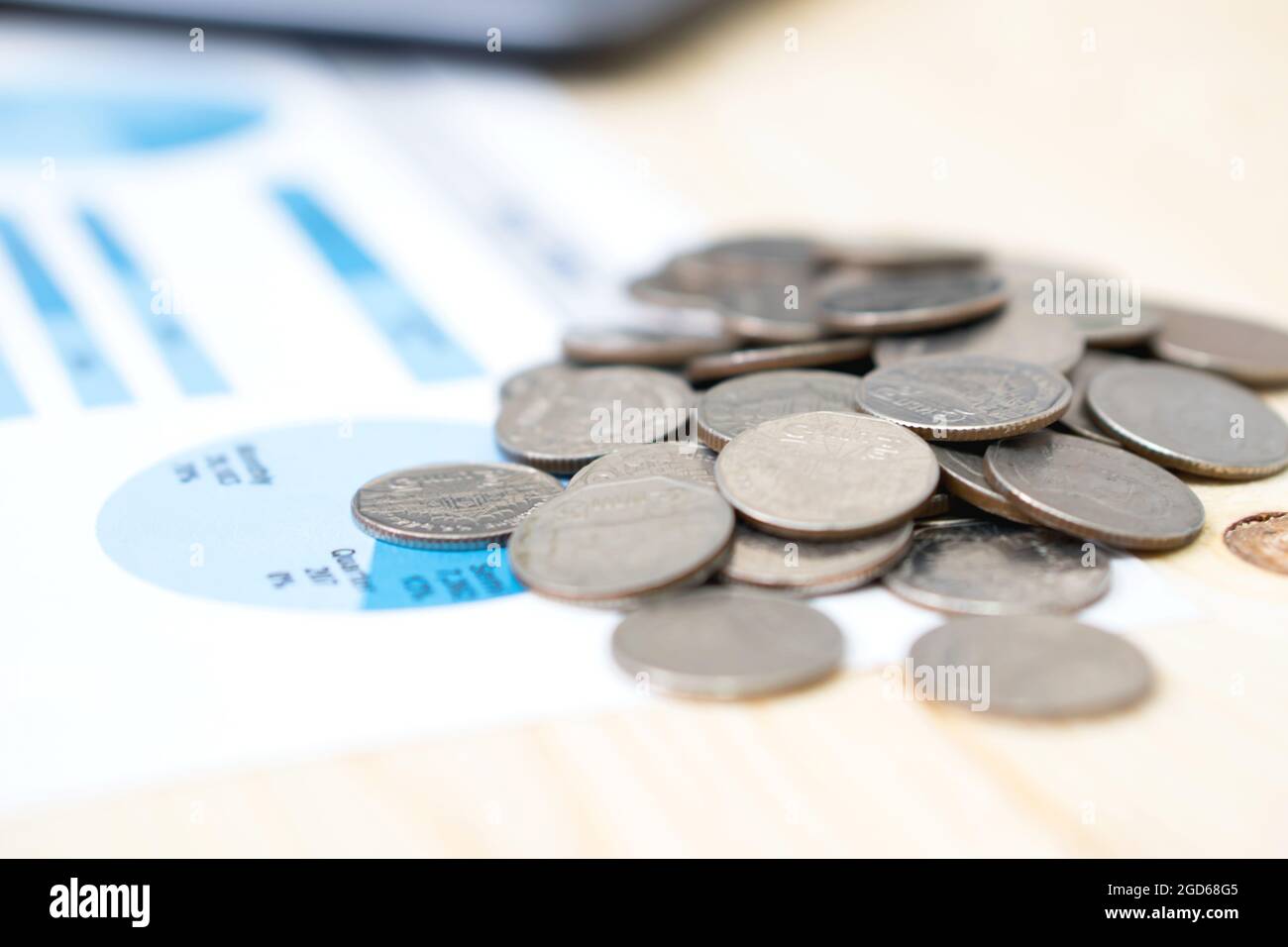 Coins, Savings, Chart Analyze Stock Photo - Alamy