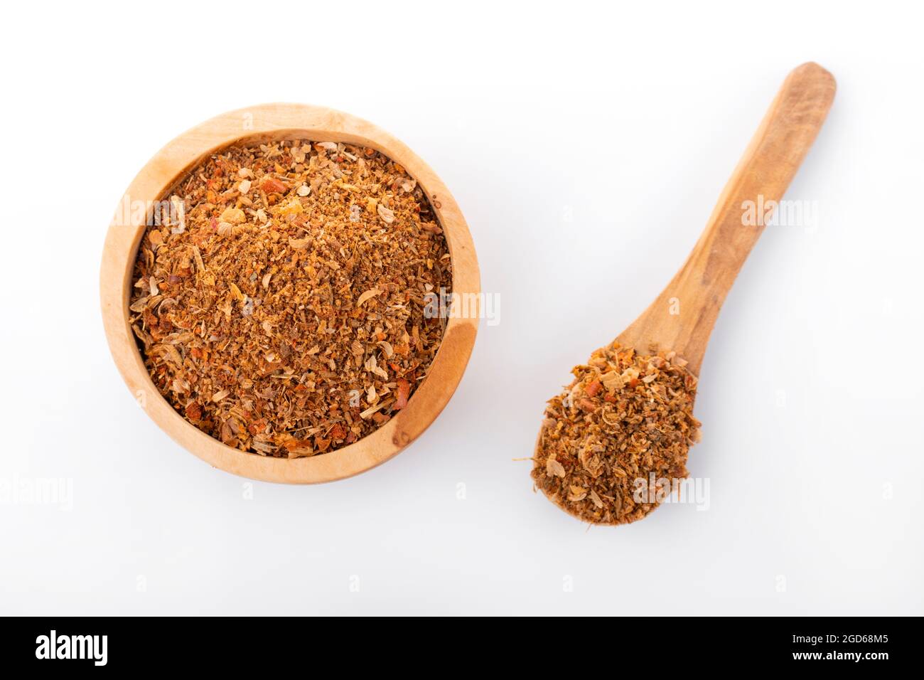 Ras el hanout moroccan spice. Ras el hanout in wooden bowl, on white ...