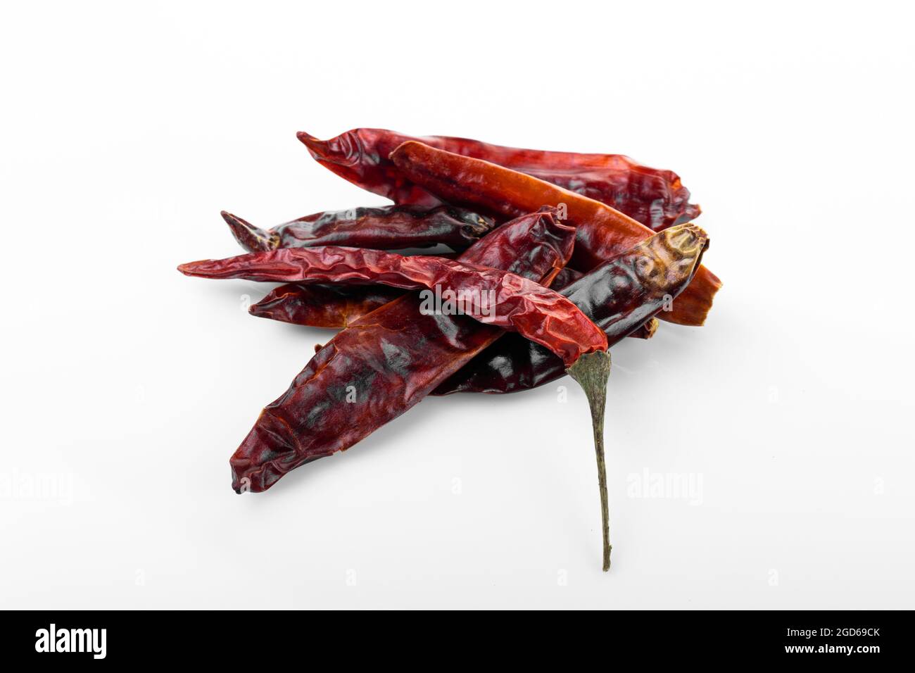 Dry red chili pepper. Dry red chili pepper on white background. Long ...