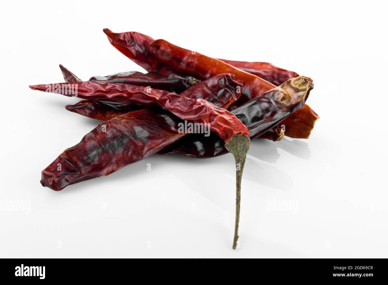 Dry red chili pepper. Dry red chili pepper on white background. Long ...