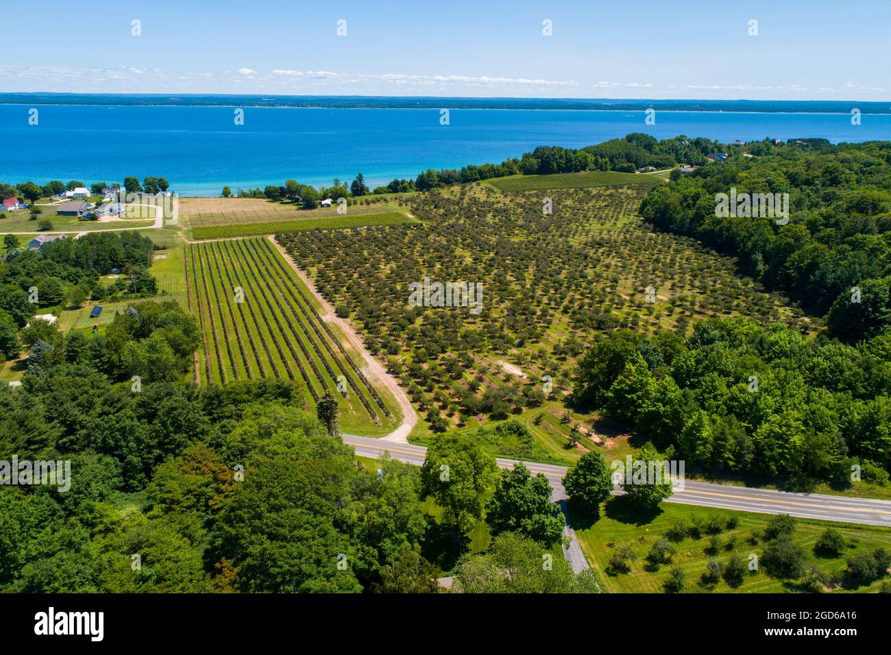 Combination Cherry orchard and grape farm on Lake MichigAN at Traverse ...