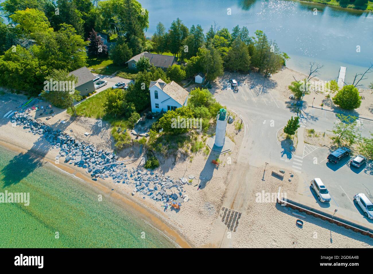 Robert Manning memorial lighthouse Empire, Michigan Stock Photo - Alamy