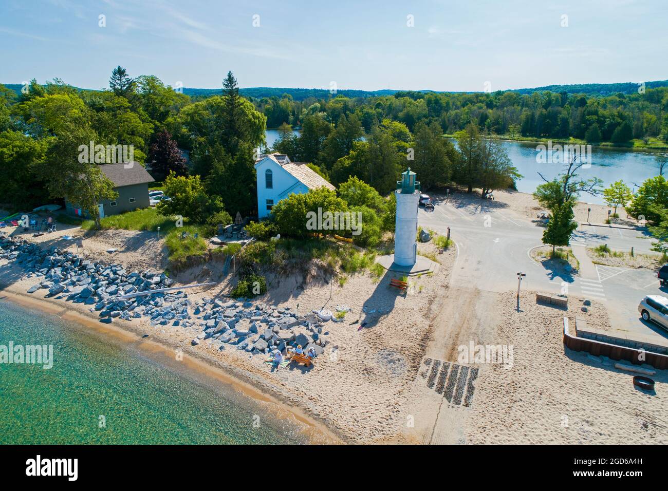 Robert Manning memorial lighthouse Empire, Michigan Stock Photo - Alamy