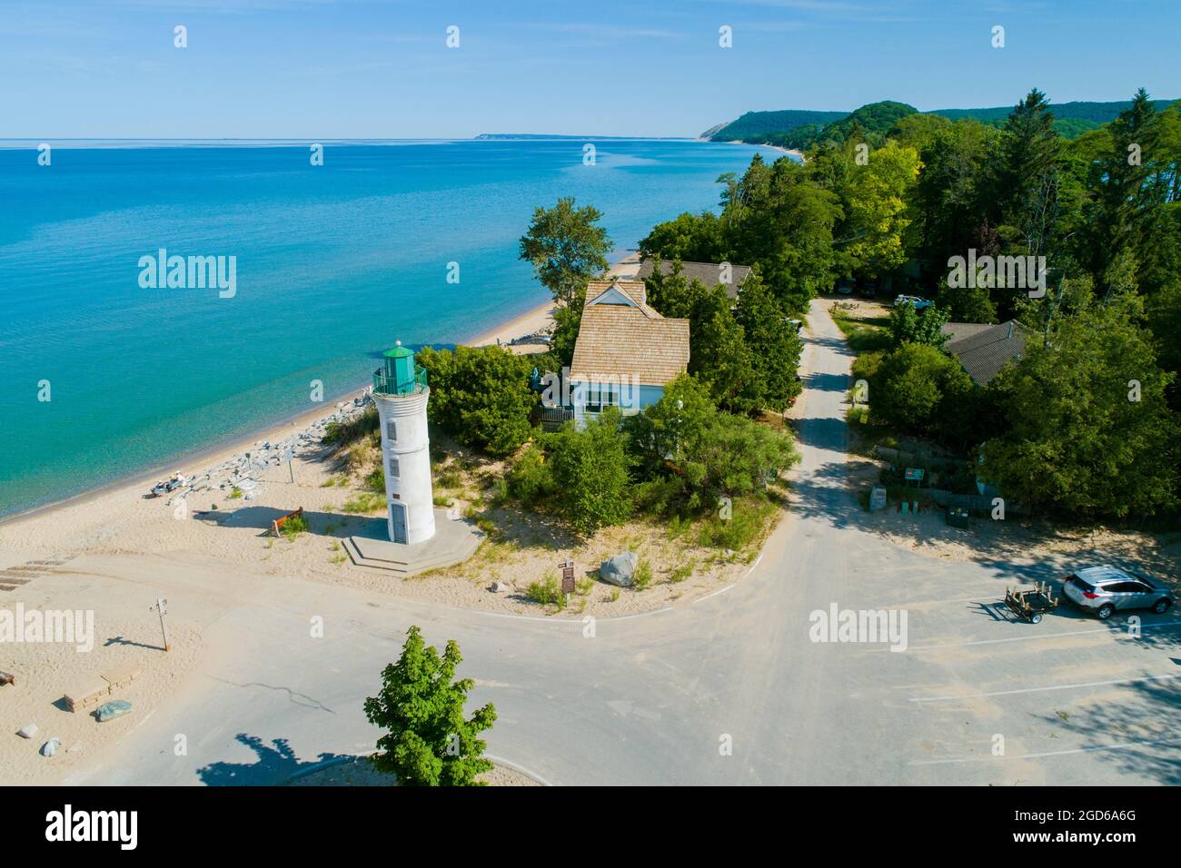 Robert Manning memorial lighthouse Empire, Michigan Stock Photo - Alamy