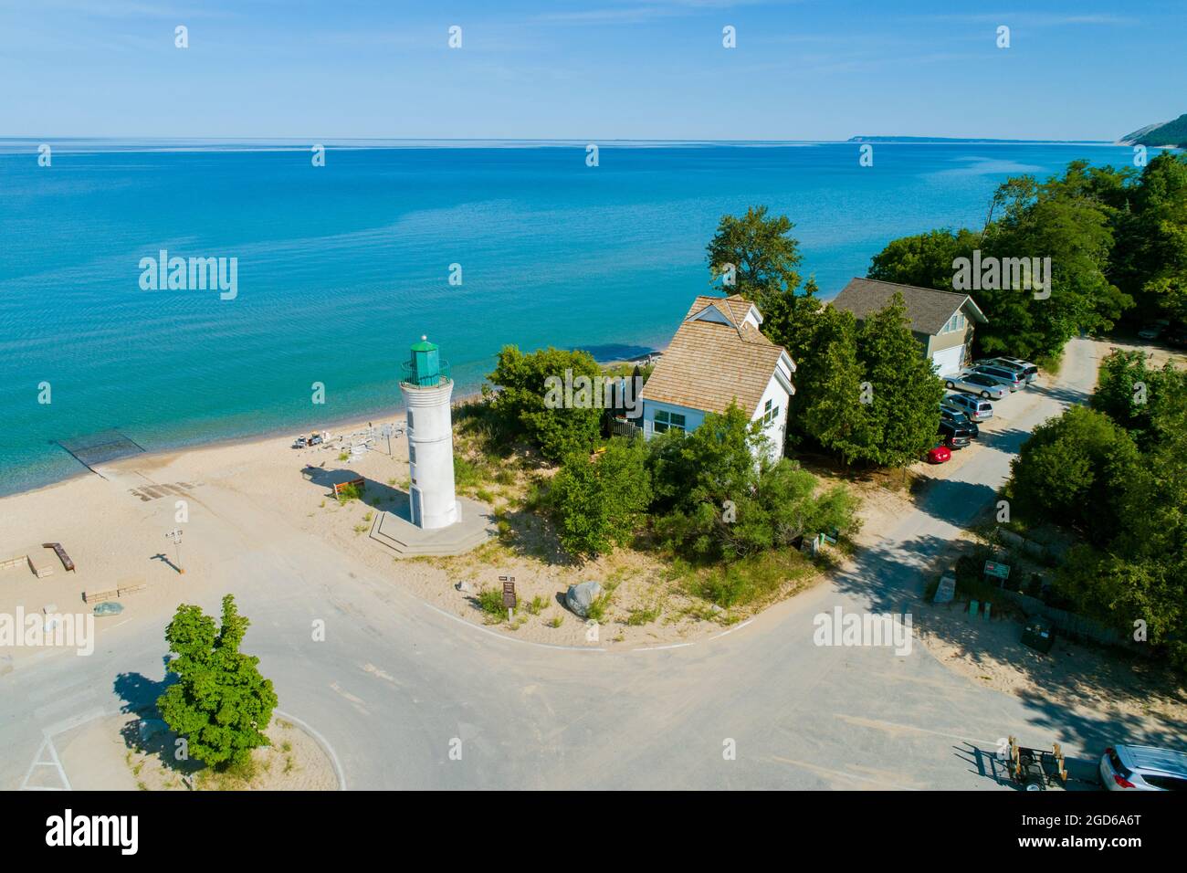 Robert Manning memorial lighthouse Empire, Michigan Stock Photo - Alamy