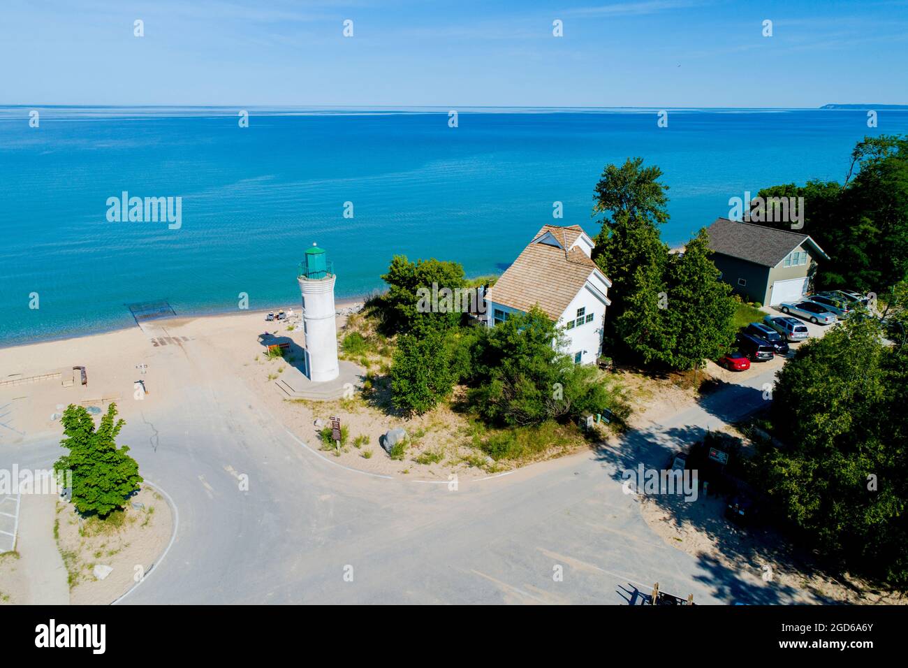 Robert Manning memorial lighthouse Empire, Michigan Stock Photo - Alamy