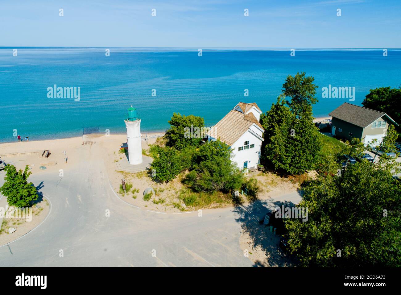 Robert Manning memorial lighthouse Empire, Michigan Stock Photo - Alamy