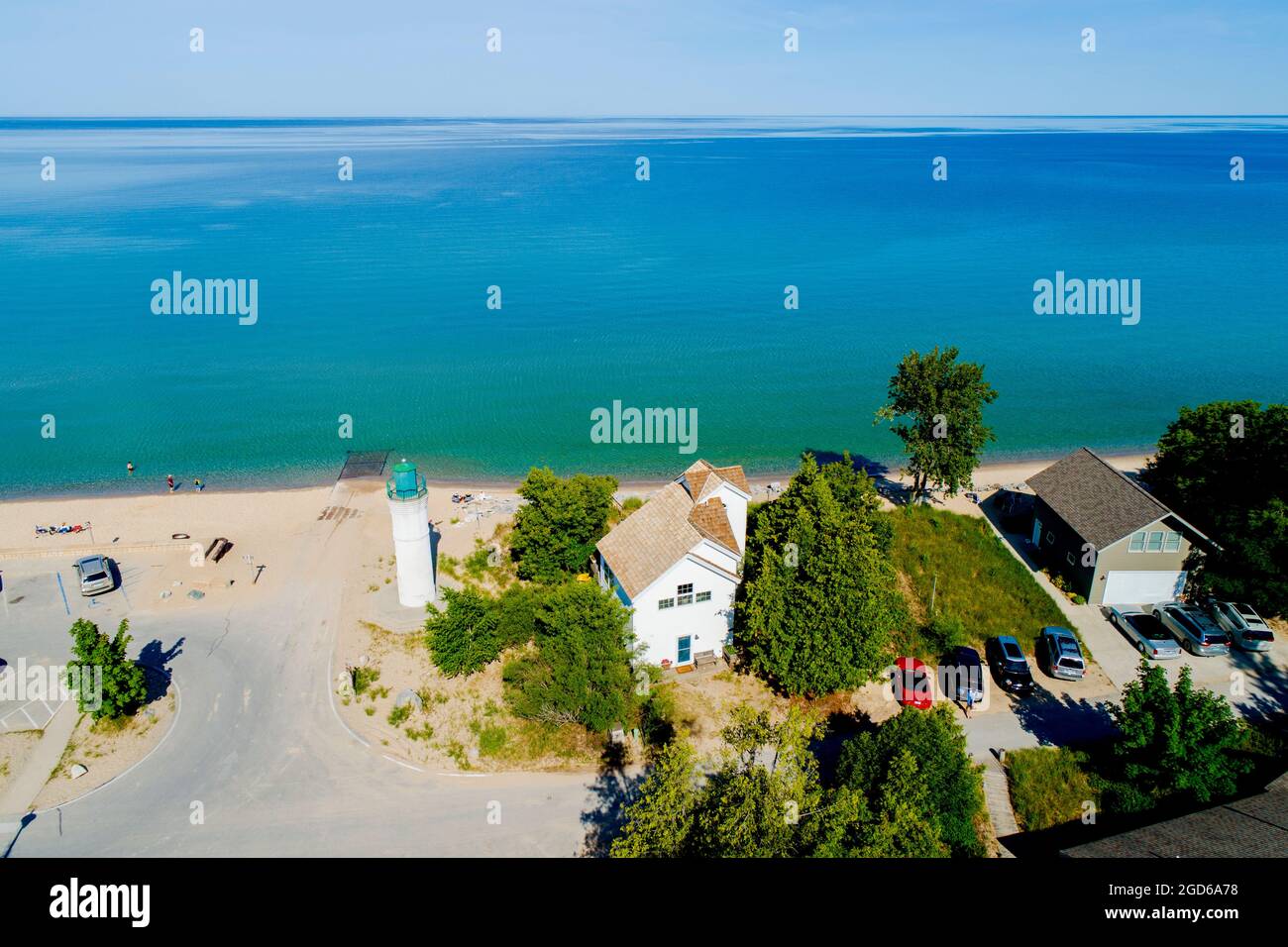 Robert Manning memorial lighthouse Empire, Michigan Stock Photo - Alamy
