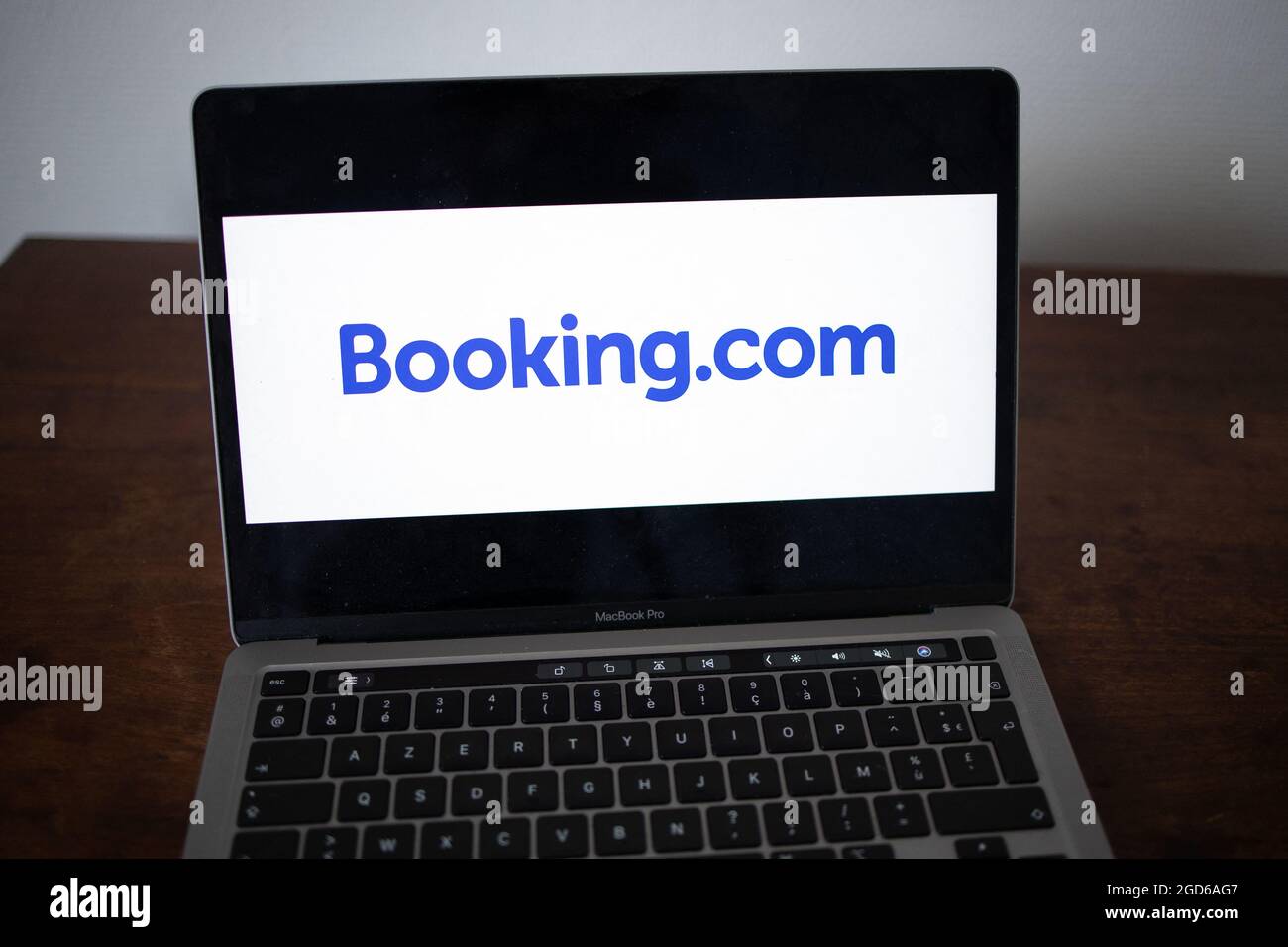 Illustration of the logo of the online reservation platform Booking.com ...