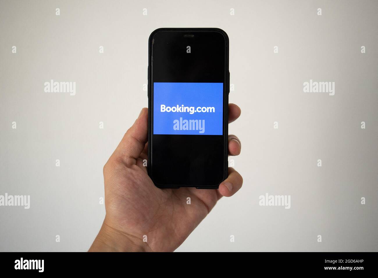 Illustration of the logo of the online reservation platform Booking.com ...