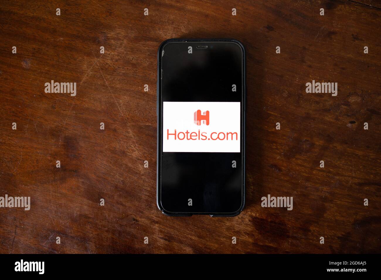 Illustration of the logo of the online reservation platform Hotels.com ...